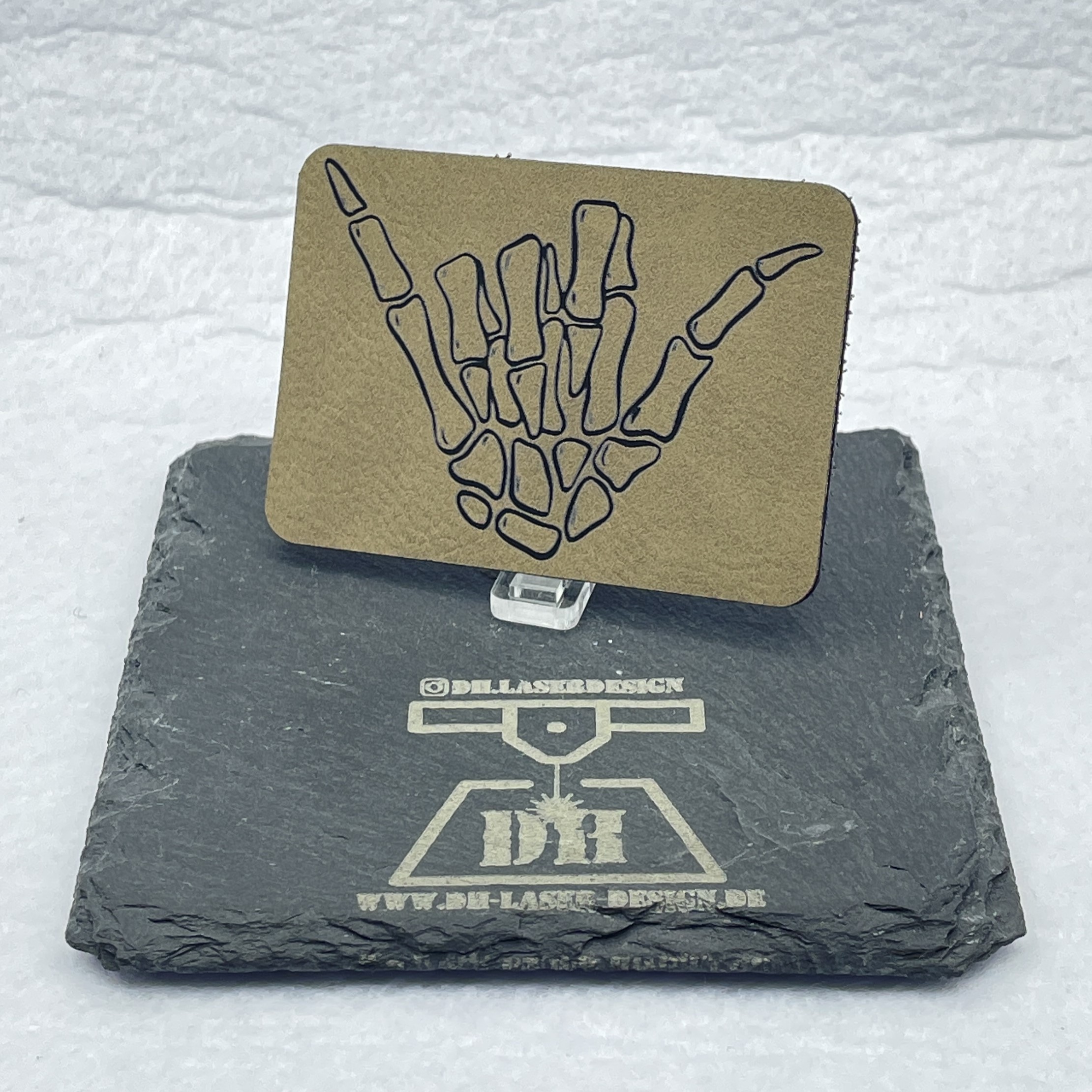 DH Laser Design Skelett Chill Handzeichen Lasercut Kunstleder Patch ...